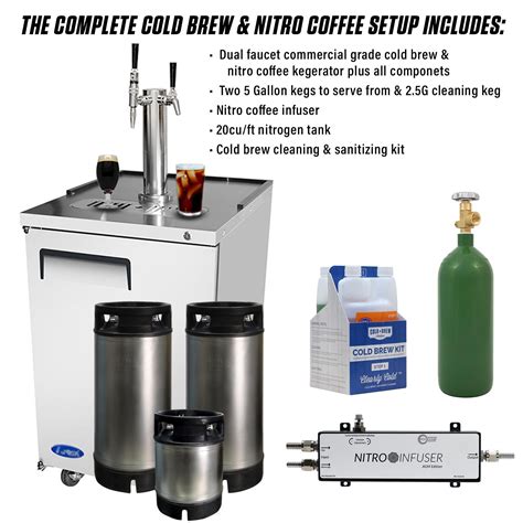 Complete Commercial Kegerator Setup W Kegs Nitro Infuser