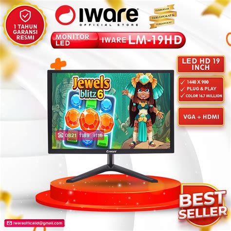 Iware Led Monitor Lm 190hd 19 Inch Hdmi Vga Plug N Play Shopee Malaysia