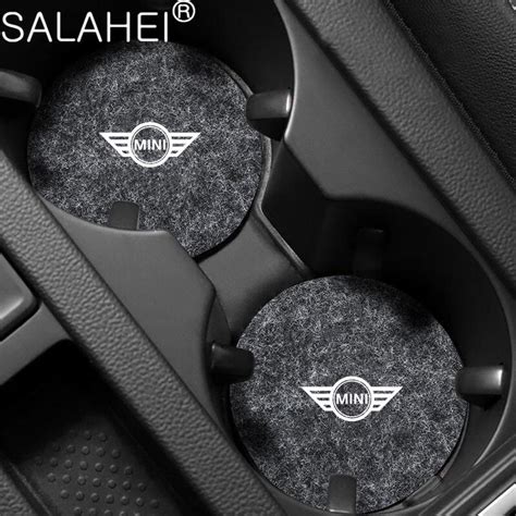 Car Interior Coaster Water Cup Slot Pad Leather Non Slip Mat For Bmw Mini Cooper One Jcw R52 R53
