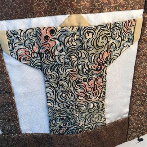 Japanese Fine Vintage Hand Sewn Silk Kimono Quilt Wall Art Bold Colors
