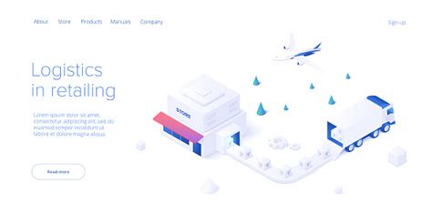 Online Retail Store Transportation In Isometric Vector Design Shop