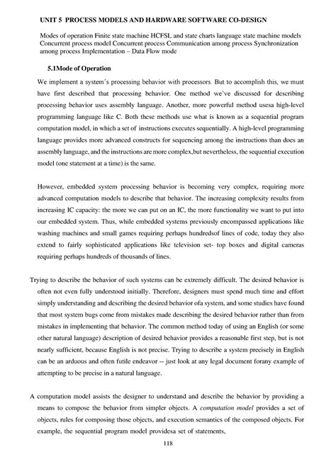 Process Models And Hardware Software Co Design Unit 5 Process Models