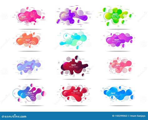 Set Of Abstract Modern Graphic Elements Dynamical Colored Forms And Line Stock Vector