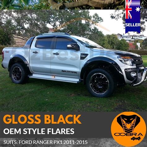 Gloss Black Fender Flares Fits Ford Ranger Px1 2011 2012 2013 2014 2015