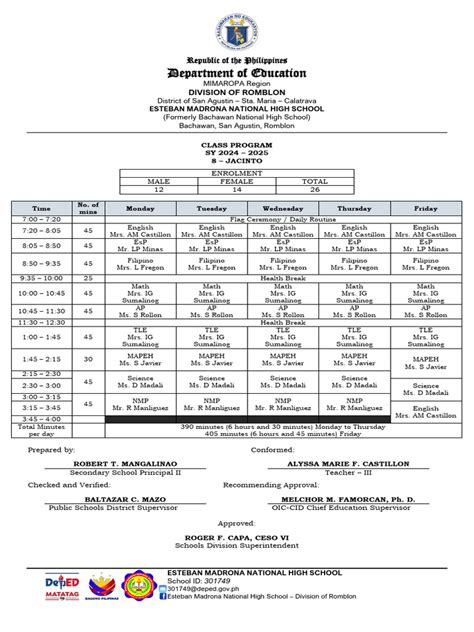 Class Program 2024 Grade 8 Jacinto Pdf Philippines Class Program 2024 Grade 8 Jacinto Pdf Philippines