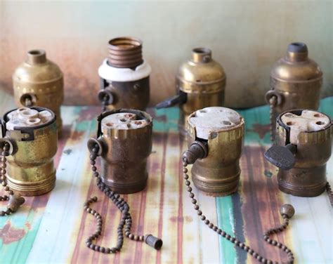 1 Vintage Brass Lamp Switch Etsy