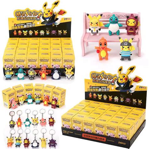 24pcs Pokemon Figure Keychain Blind Box Pikachu Pendant Mystery Box