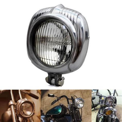 Motorcycle Sealed Beam Electroline Vintage Retro Square Headlight Chop