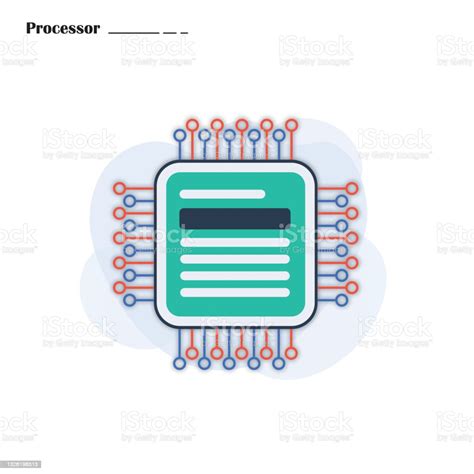 Computer Processor Microchip Electronic Technology Microprocessor Sign Stock Illustration