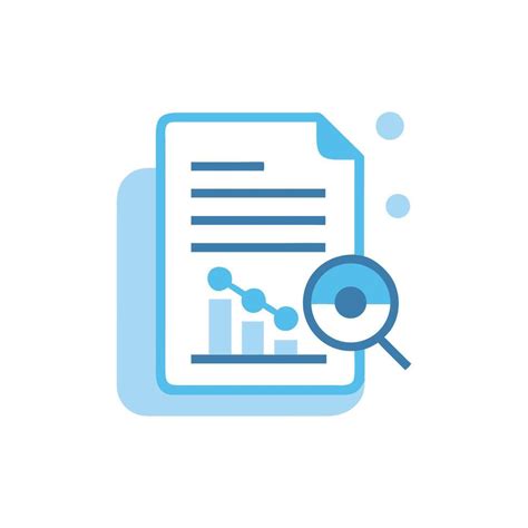 Financial Report Analysis Icon With Magnifying Glass Design 65322838