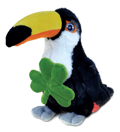 Dollibu Super Soft Toucan Bird Stuffed Animal With Green Plush Shamrock