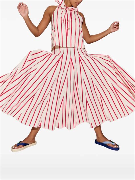 Rosie Assoulin 커치프 스트라이프 탑 화이트 Farfetch Kr