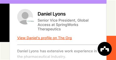 Daniel Lyons Senior Vice President Global Access At Springworks