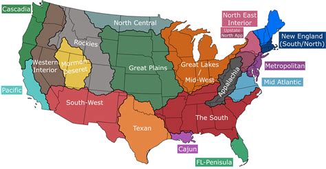 Geographical Map Of The United States