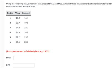 [solved] using the following data determine the values of