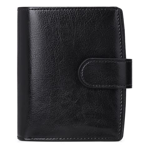 Minimalist Push Button Leather Card Holder Rfid Men Short Tripping