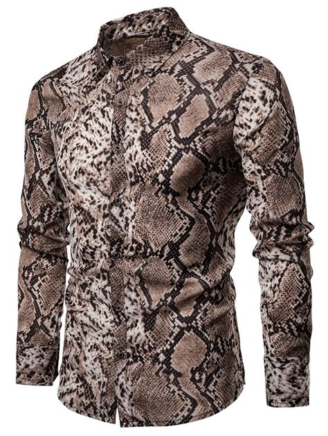 Python Print Flowy Shirt Multi B 5l25050313 Size M Mens Shirt