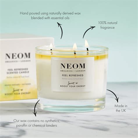 Feel Refreshed Scented Candle 3 Wick Neom Organics Us Neom