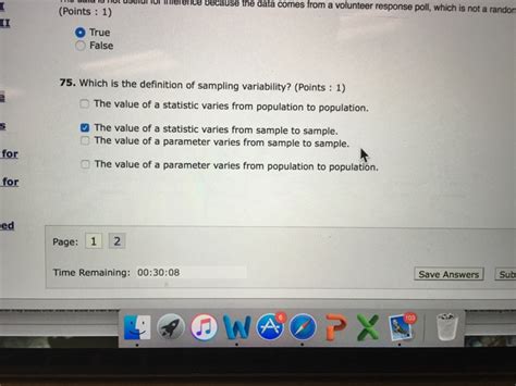 Solved Which Is The Definition Of Sampling Variability