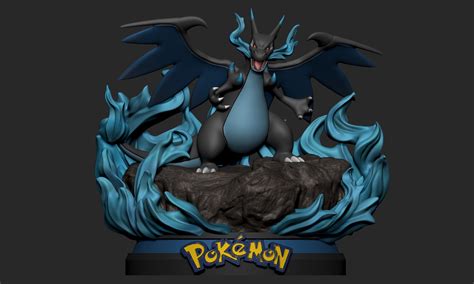 Mega Charizard X 3d Model Db Mega Charizard X 3d Modelmega Charizard Y