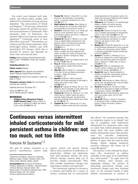 Pdf Continuous Versus Intermittent Inhaled Corticosteroids For Mild Persistent Asthma In