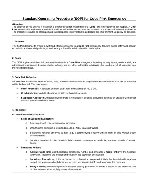 Code Pink Pdf Neonatal Intensive Care Unit Infants