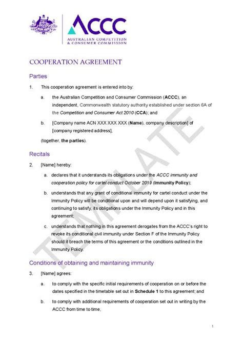 Agreement Sample 202348 Template Cooperation Agreement 2021