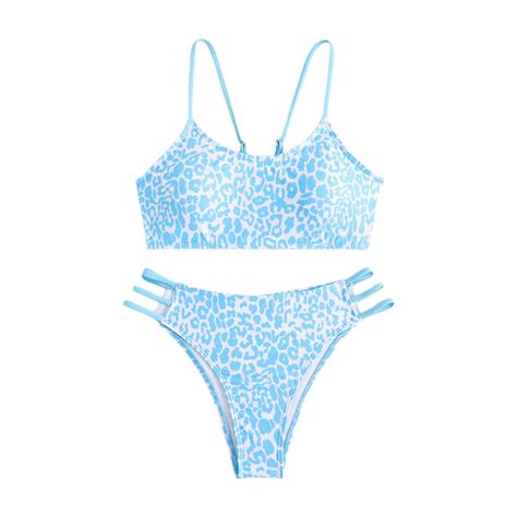 Dgqplpd Bikini Sets For Women Swim Sets Clearance Leopard Print Two