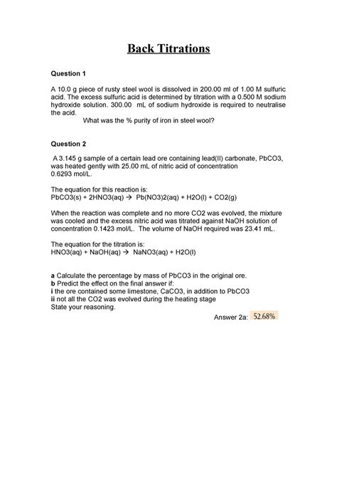 Back Titration A Level Chemistry Questions At Sara Sugerman Blog