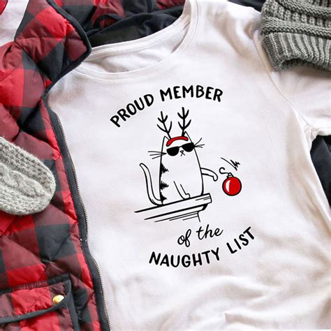 Proud Member Of The Naughty List Cat Cutting Machine And Laser Cutting