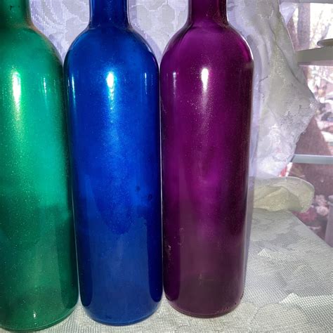 Colored Glass Bottles Tinted Wine Bottles Bottle Tree Bottles Etsy