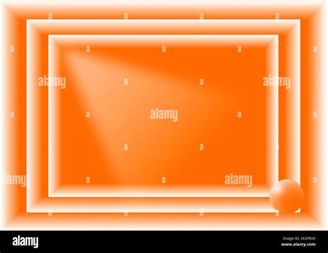 Abstract Orange Rectangular Background With Orange Ball And Free Space