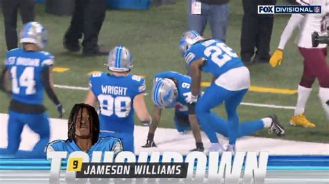 Lions Wr Jameson Williams Humps The Ground In Wild Td Celebration Vs