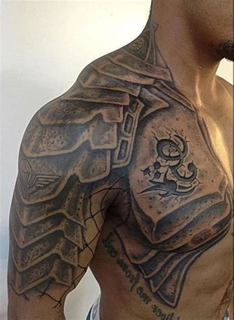 Chestplate Scale Tattoo Armor Tattoo Shoulder Armor Tattoo Armour Tattoo