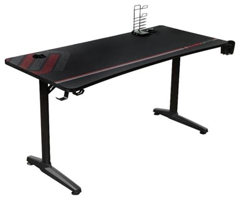 Pemberly Row Rectangular Metal Gaming Desk With Usb Ports In Black