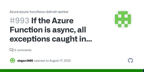 If The Azure Function Is Async All Exceptions Caught In Middleware Are