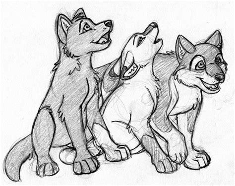 Cute Wolf Pup Drawing