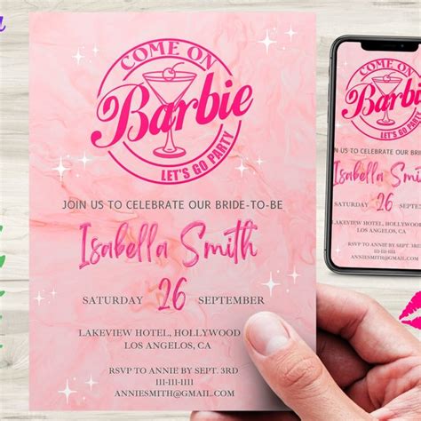 Barbie Bridal Shower Invitation Etsy