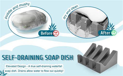 Coipdfty Soap Dishes Upgrade Suction Silicone Shower Soap Dish With