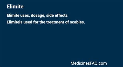 Elimite Uses Dosage Side Effects Food Interaction And Faq