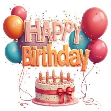 Happy Birthday Celebration With Colorful Balloons And Cake Cake Happy