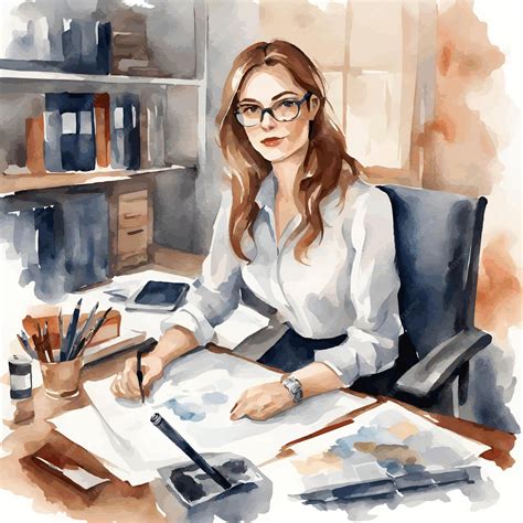 Premium Vector Watercolor Secretary Illustration