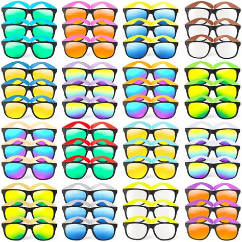 Sunglasses Bulk For Party Favors 48 Pack Neon Plastic Sunglasses With Uv400 Protection Great