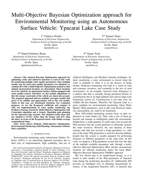 Pdf Multi Objective Bayesian Optimization Approach For Environmental