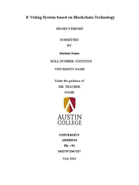 Blockchain Based E Voting System Report Pdf Electronic Voting Voting