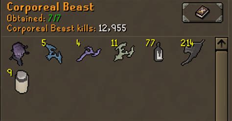 Corporeal Beast Completed Log R2007scape