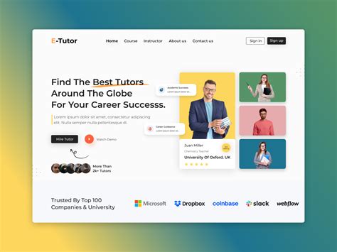 Online Learning Hero Section And Online Course Landing Page Header By