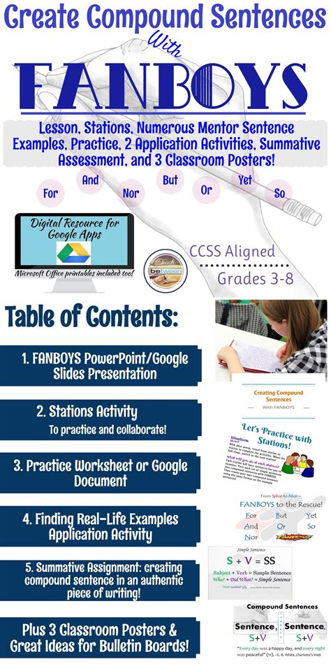 5 Examples Of Compound Sentences With Fanboys Free Worksheets Printable