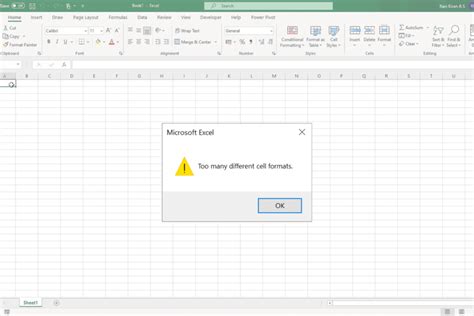 Too Many Different Cell Formats In Excel Error Fix It