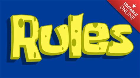 Rules Spongebob Logo Text Effect Generator